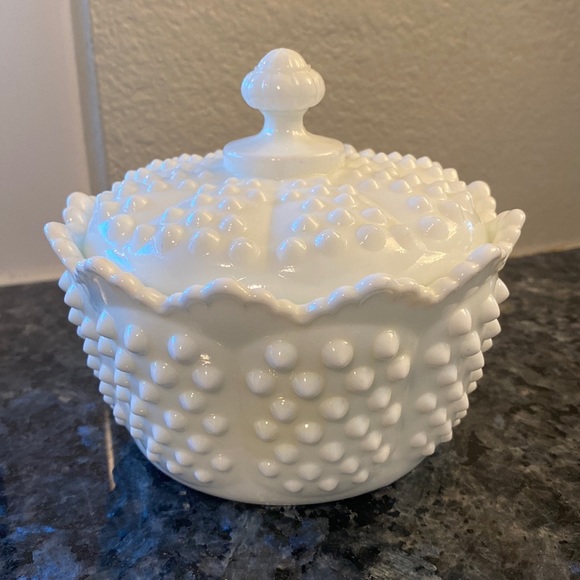 Fenton | Accents | Fenton Hobnail Milk Glass Round Covered Candy Dish ...